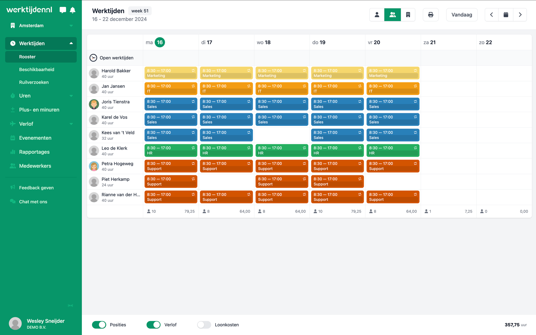 Rooster Maken | Eenvoudig Beschikbaarheid Beheren | Werktijden.nl